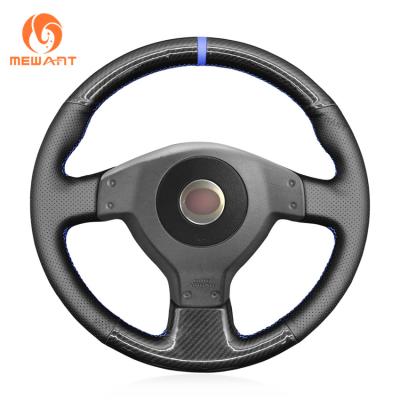 China Custom Hand Sewing Black Carbon Leather Steering Wheel Cover for Subaru Impreza WRX STI 2002 2003 2004 for sale
