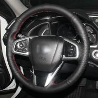 China Hand Sewing Black Artificial Leather Steering Wheel Cover for Honda FK7 Civic 10 10th gen CRV CR-V Clarity 2016 2017 2018 2019 for sale