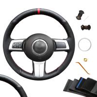 China Interior Suede Leather Steering Wheel Cover with Red Strip for Mazda MX-5 RX-8 CX-7 CX7 2007 2008 2009 2010 2011 2012 2013 for sale