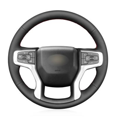 China DIY Customize Car Interior Accessories Auto Leather Hand Stitch Mewant Steering Wheel Cover for Chevrolet Blazer Silverado Cruze for sale