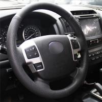 China MEWANT Hand Sew Steering Wheel Cover Wrap for Toyota Land Cruiser 2008-2015 Tundra 2007-2013 Sequoia 2008-2013 HiAce 2014-2018 for sale