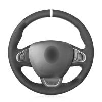 China Car Accessories Hand Stitched Suede Leather Steering Wheel Cover for Renault Clio 4 Captur Kaptur 2016 2017 2018 2019 2020 for sale