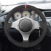 China MEWANT For  Mitsubishi Lancer Evolution EVO IX 9 VIII 8 VII 7 Heat Resistant Thin Steering Wheel Cover For Automobile Red Strip for sale