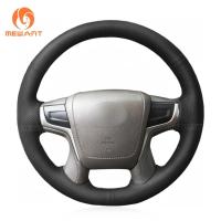 China Suitable Black PU Carbon Fiber Leather Steering Wheel Cover With Tools for Toyota Land Cruiser Prado 2015-2017 2018-2020 Crown for sale