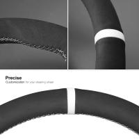 China Car Accessories Hand Stitched Suede Leather Steering Wheel Cover for Renault Clio 4 Captur Kaptur 2016 2017 2018 2019 2020 for sale