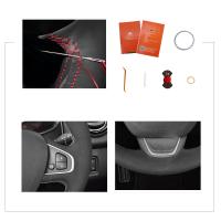 China Car Accessories Hand Stitched Suede Leather Steering Wheel Cover for Renault Clio 4 Captur Kaptur 2016 2017 2018 2019 2020 for sale