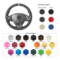 China Car Accessories Hand Stitched Suede Leather Steering Wheel Cover for Renault Clio 4 Captur Kaptur 2016 2017 2018 2019 2020 for sale