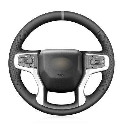 China High Quality Car Interior Accessories Auto Leather Hand Stitch Mewant Steering Wheel Cover for Chevrolet Blazer Silverado for sale