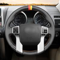 China MEWANT Auto Parts For Toyota Land Cruiser Prado Tacoma Tundra Sequoia Best Leather Car Carbon Fiber Steering Wheel Cover for sale
