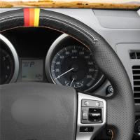 China MEWANT Auto Parts For Toyota Land Cruiser Prado Tacoma Tundra Sequoia Best Leather Car Carbon Fiber Steering Wheel Cover for sale