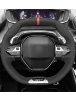 China DIY Hand Stitched Suede Steering Wheel Cover for Peugeot 208 308 508 2008 3008 5008 Rifter GT GTline 2017 2018 2019 2020 2021 for sale