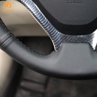 China Hand Sewing Genuine Leather Steering Wheel Cover Grey Strip for Honda Civic Civic 9 2012 2013 2014 2015 for sale