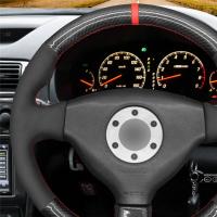 China MEWANT New For Mitsubishi Lancer Evolution EVO VI V IV 4 Automobile Leather Diy Steering Wheel Cover Carbon Fiber Hand Sewing for sale
