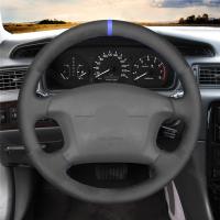 China Custom Hand Sewing Black Suede Steering Wheel Cover for Toyota 4Runner Camry Corolla Sienna Tundra 1997 1998 1999 2000 for sale
