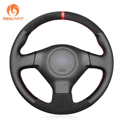 China MEWANT Auto Accessories Car Interior For Subaru Impreza WRX STI 2004 Leather Suede Steering Wheel Cover Red Strip Wholesale for sale