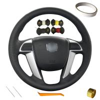 China Black Thread Artificial Leather Steering Wheel Cover for Honda Accord 8 Odyssey Crosstour Pilot 2008 2009 2010 2011 2012 2013 for sale