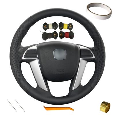 China Black Thread Artificial Leather Steering Wheel Cover for Honda Accord 8 Odyssey Crosstour Pilot 2008 2009 2010 2011 2012 2013 for sale