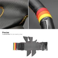 China Hand Sewing Custom Carbon Fiber Faux Leather Steering Wheel Cover for Toyota 4Runner Land Cruiser Prado Tacoma Sequoia for sale
