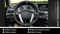 China Black Thread Artificial Leather Steering Wheel Cover for Honda Accord 8 Odyssey Crosstour Pilot 2008 2009 2010 2011 2012 2013 for sale