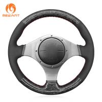 China Hand Sewing Forged Carbon Suede Steering Wheel Cover for Mitsubishi Lancer Evolution EVO 7 8 9 MR M 2003 2004 2005 2006 2007 for sale