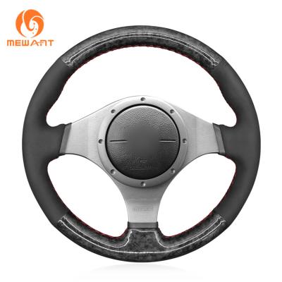 China Hand Sewing Forged Carbon Suede Steering Wheel Cover for Mitsubishi Lancer Evolution EVO 7 8 9 MR M 2003 2004 2005 2006 2007 for sale