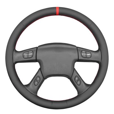 China Best Selling Car Interior Accessories Auto Leather Carbon Fiber Hand Stitch Steering Wheel Cover for Chevrolet Silverado Cruze for sale
