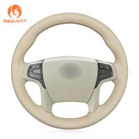China Custom Hand Sewing PU Beige Faux Leather Steering Wheel Cover for Toyota Sienna 2010 2011 2012 2013-2014 for sale