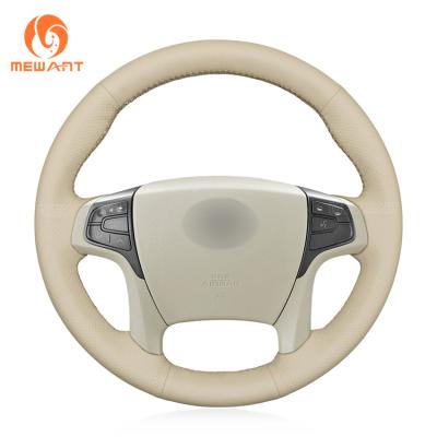 China Custom Hand Sewing PU Beige Faux Leather Steering Wheel Cover for Toyota Sienna 2010 2011 2012 2013-2014 for sale
