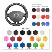 China Hand Stitched Matt Carbon and Leather Steering Wheel Cover for Renault Clio 3 for sale