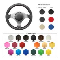 China Hand Sewing Forged Carbon Suede Steering Wheel Cover for Mitsubishi Lancer Evolution EVO 7 8 9 MR M 2003 2004 2005 2006 2007 for sale