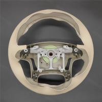 China Custom Hand Sewing PU Beige Faux Leather Steering Wheel Cover for Toyota Sienna 2010 2011 2012 2013-2014 for sale