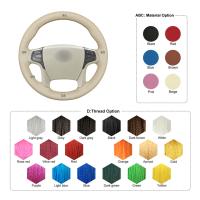 China Custom Hand Sewing PU Beige Faux Leather Steering Wheel Cover for Toyota Sienna 2010 2011 2012 2013-2014 for sale