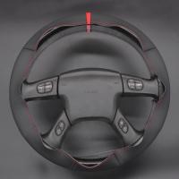 China Best Selling Car Interior Accessories Auto Leather Carbon Fiber Hand Stitch Steering Wheel Cover for Chevrolet Silverado Cruze for sale