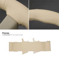 China Custom Hand Sewing PU Beige Faux Leather Steering Wheel Cover for Toyota Sienna 2010 2011 2012 2013-2014 for sale