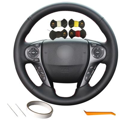China Hand Sewing Artificial Leather Steering Wheel Cover for Honda Accord 9 Crosstour Pilot Ridgeline 2013 2014 2015 2016 2017 2018 for sale