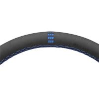 China Hand Sewing Black Soft Suede Dot Marker Steering Wheel Cover for Mitsubishi Lancer Evolution EVO 4 5 6 1998 1999 2000 V VI for sale