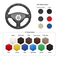 China Hand Sewing Black Soft Suede Dot Marker Steering Wheel Cover for Mitsubishi Lancer Evolution EVO 4 5 6 1998 1999 2000 V VI for sale