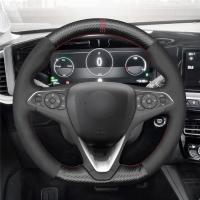 China MEWANT Suede And Carbon Fiber D Type Steering Wheel Cover New Launched For Opel Astra Combo Corsa Grandland X Insignia for sale