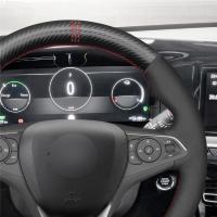 China MEWANT Suede And Carbon Fiber D Type Steering Wheel Cover New Launched For Opel Astra Combo Corsa Grandland X Insignia for sale