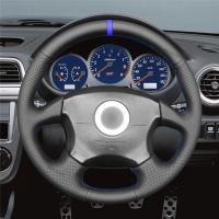China Custom Hand Sewing Genuine Leather Steering Wheel Cover for Subaru Impreza WRX STI 1998 1999 2000 2001 2002 2003 for sale