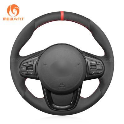 China Hand Sewing Custom Black Soft Suede Steering Wheel Cover for Toyota Supra GR Supra A90 2019 2020 2021 for sale