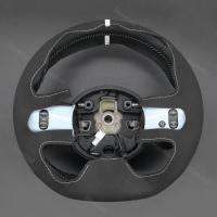 China Customized Available Durable Leather Suede Hand Sewing Steering Wheel Cover Wrap for Renault Twingo 3 2014-2020 for sale