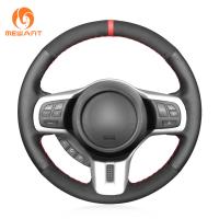 China Sport Custom Hand Stitching Suede Leather Steering Wheel Cover for Mitsubishi Lancer Evolution EVO X 10 2008-2015 for sale