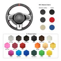 China Sport Custom Hand Stitching Suede Leather Steering Wheel Cover for Mitsubishi Lancer Evolution EVO X 10 2008-2015 for sale