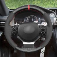China MEWANT Drop Ship For Lexus IS200t IS250 IS300 IS350 IS F-Sport Diy Carbon Suede Steering Wheel Cover Carbon For Lexus Red Line for sale