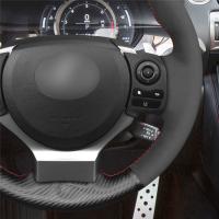 China MEWANT Drop Ship For Lexus IS200t IS250 IS300 IS350 IS F-Sport Diy Carbon Suede Steering Wheel Cover Carbon For Lexus Red Line for sale