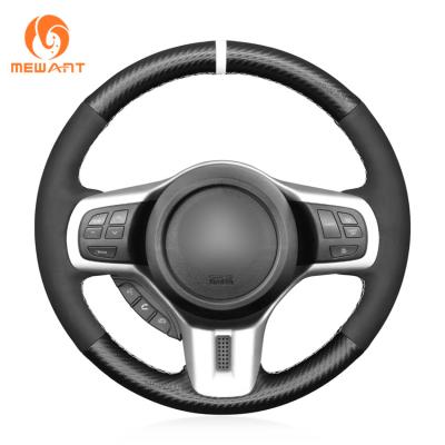China Sport Custom Hand Stitching Matte Carbon Fiber Suede Steering Wheel Cover for Mitsubishi Lancer Evolution EVO X 10 2008-2015 for sale