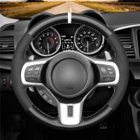 China Sport Custom Hand Stitching Matte Carbon Fiber Suede Steering Wheel Cover for Mitsubishi Lancer Evolution EVO X 10 2008-2015 for sale