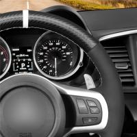 China Sport Custom Hand Stitching Matte Carbon Fiber Suede Steering Wheel Cover for Mitsubishi Lancer Evolution EVO X 10 2008-2015 for sale