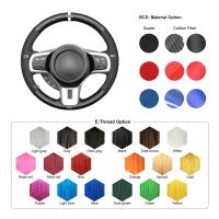 China Sport Custom Hand Stitching Matte Carbon Fiber Suede Steering Wheel Cover for Mitsubishi Lancer Evolution EVO X 10 2008-2015 for sale